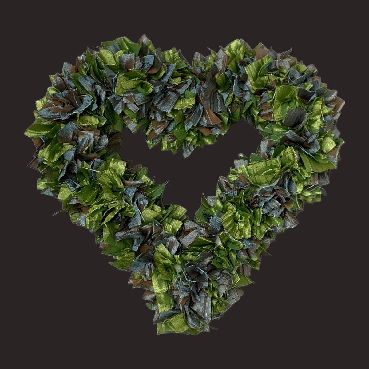 Leafy Green Ribbon Diddy Heart | Ribbonly